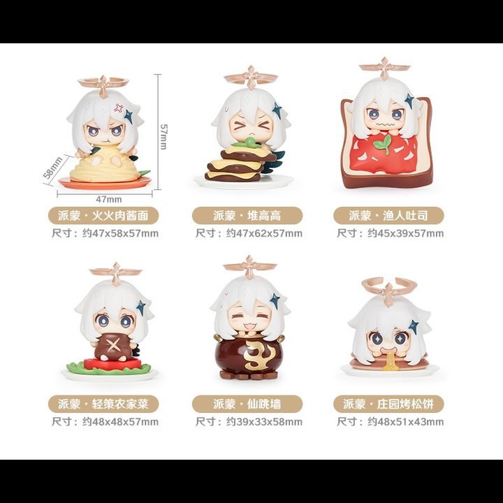 (Set of 6) Paimon Food Theme "It's Not Emergency Foods!" Trading Figure ...